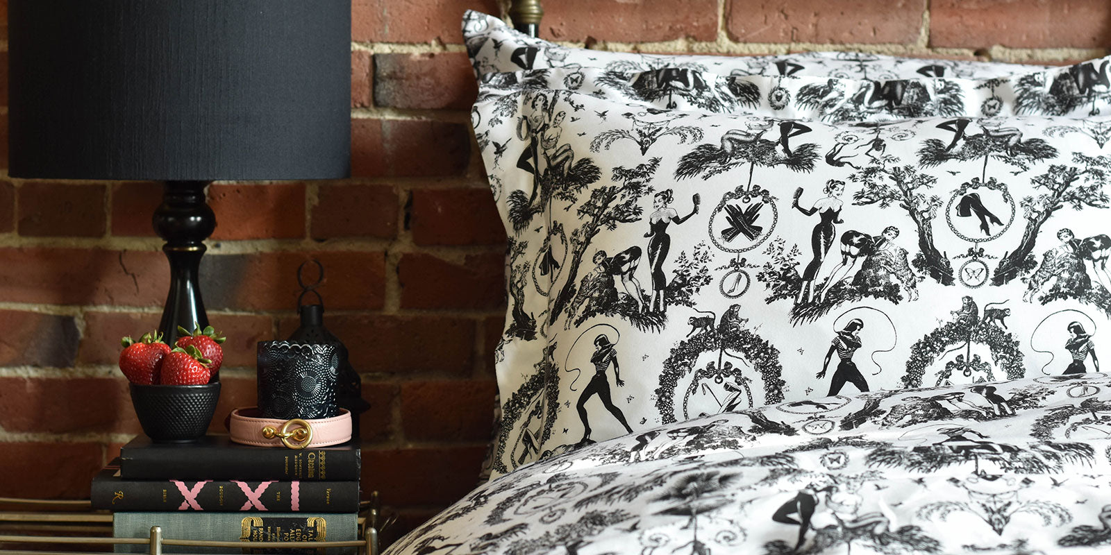 Naughty Toile Design: Playful Home Decor Collection – Sin in Linen