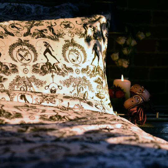 Gothic Floral Duvet Cover Set - Bedding by Sin in Linen