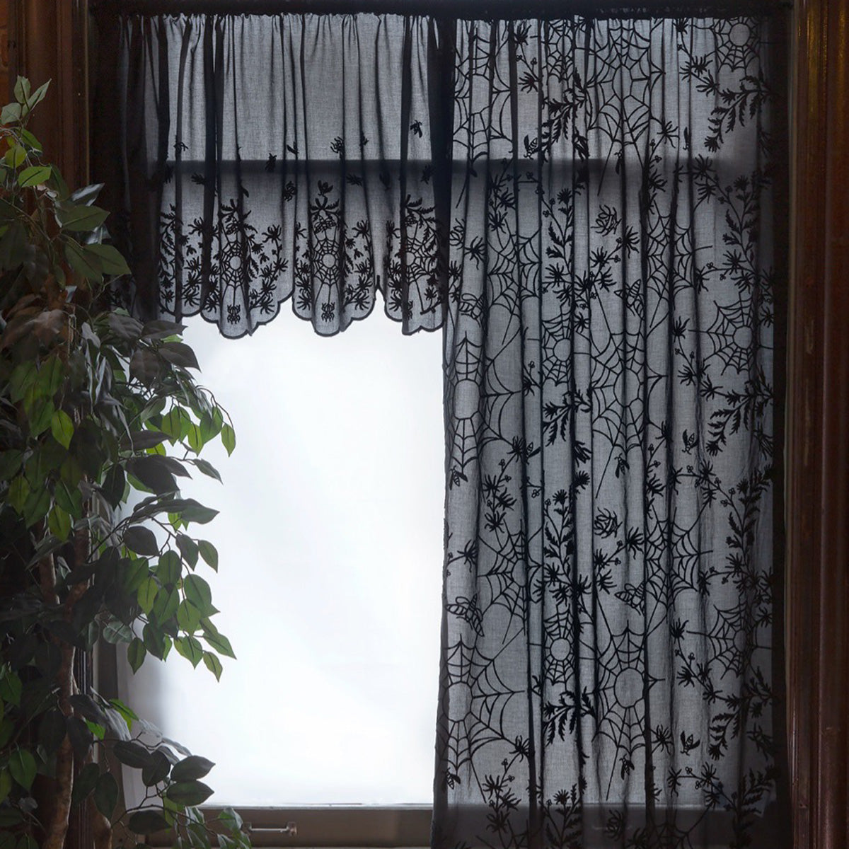 Spider Web Lace Valance - Black – Sin in Linen