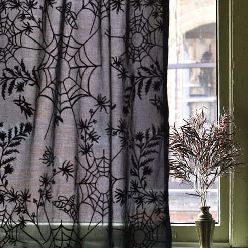 Spider Web Lace Curtain - Black – Sin in Linen