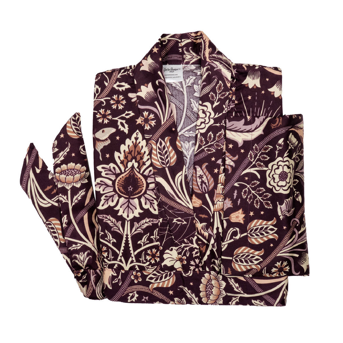 Night Garden Robe in Plum - Sleepwear by Sin in Linen
