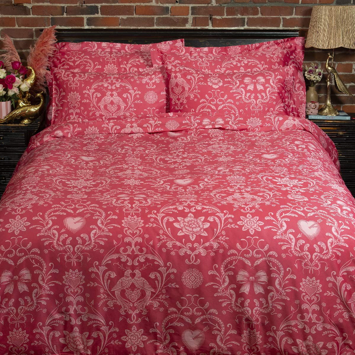 Love Bound Bed Sheets in Rose from Sin in Linen
