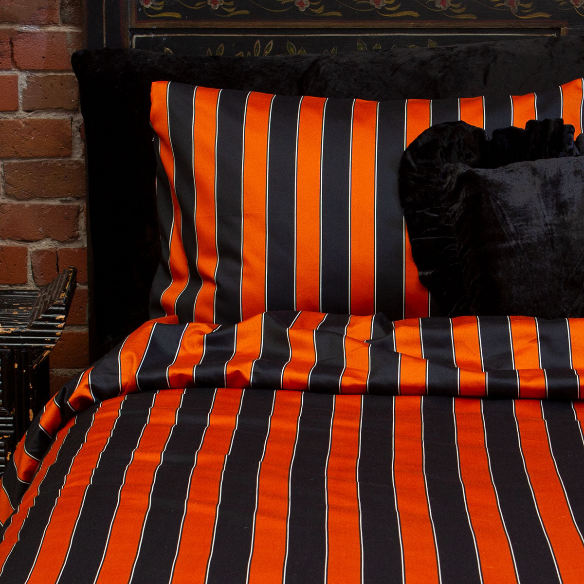 Circus Stripe Pillow Cases and Shams | Gothic Striped Bedding – Sin in ...