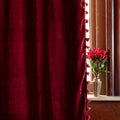 Ruby Velvet Tasseled Curtain – Sin in Linen