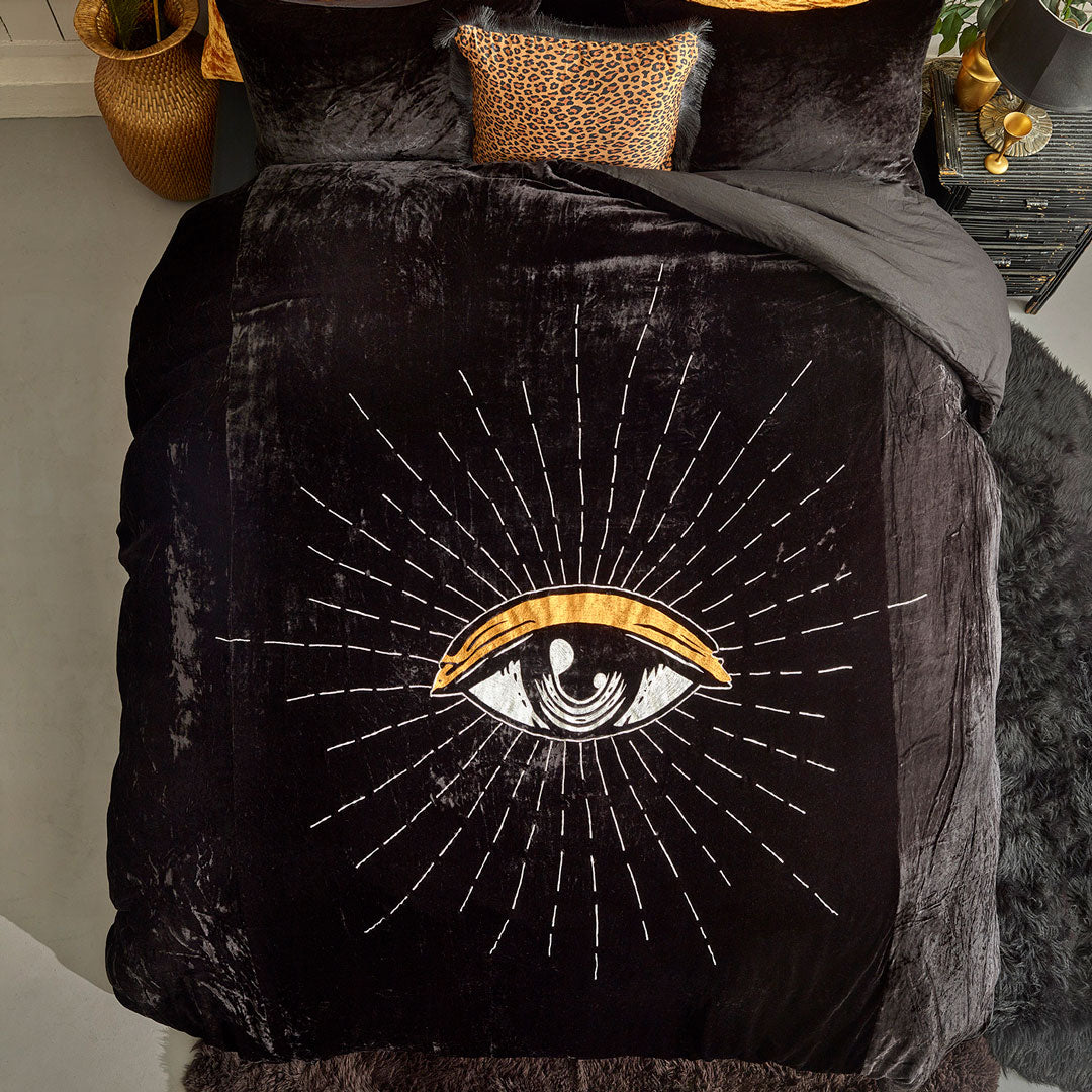 Eye Catcher Duvet Cover Black – Sin in Linen